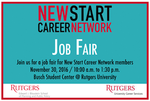 New Start Career Network Job Fair, November 30 – Edward J. Bloustein ...